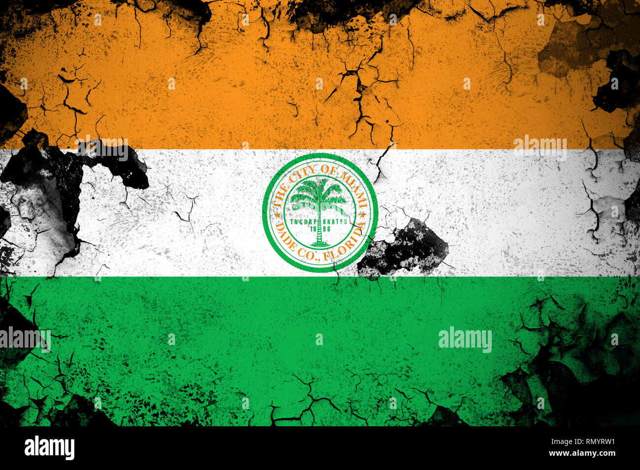 Miami Florida grunge and dirty flag illustration. Perfect for ...