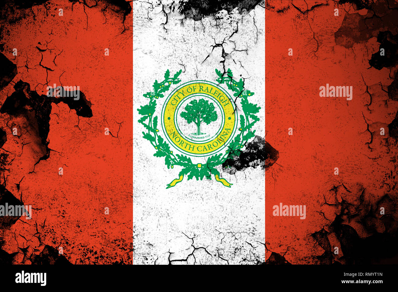 Raleigh grunge and dirty flag illustration. Perfect for background or ...
