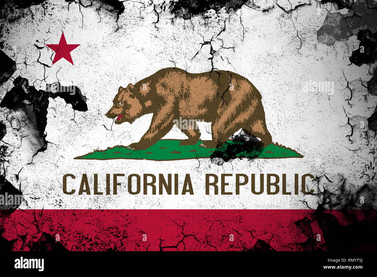California grunge and dirty flag illustration. Perfect for background ...