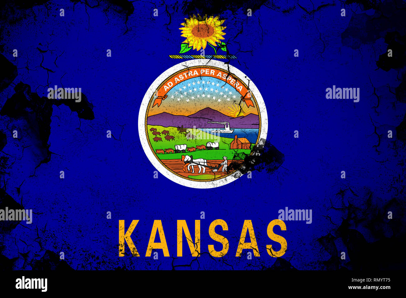 Kansas grunge and dirty flag illustration. Perfect for background or ...
