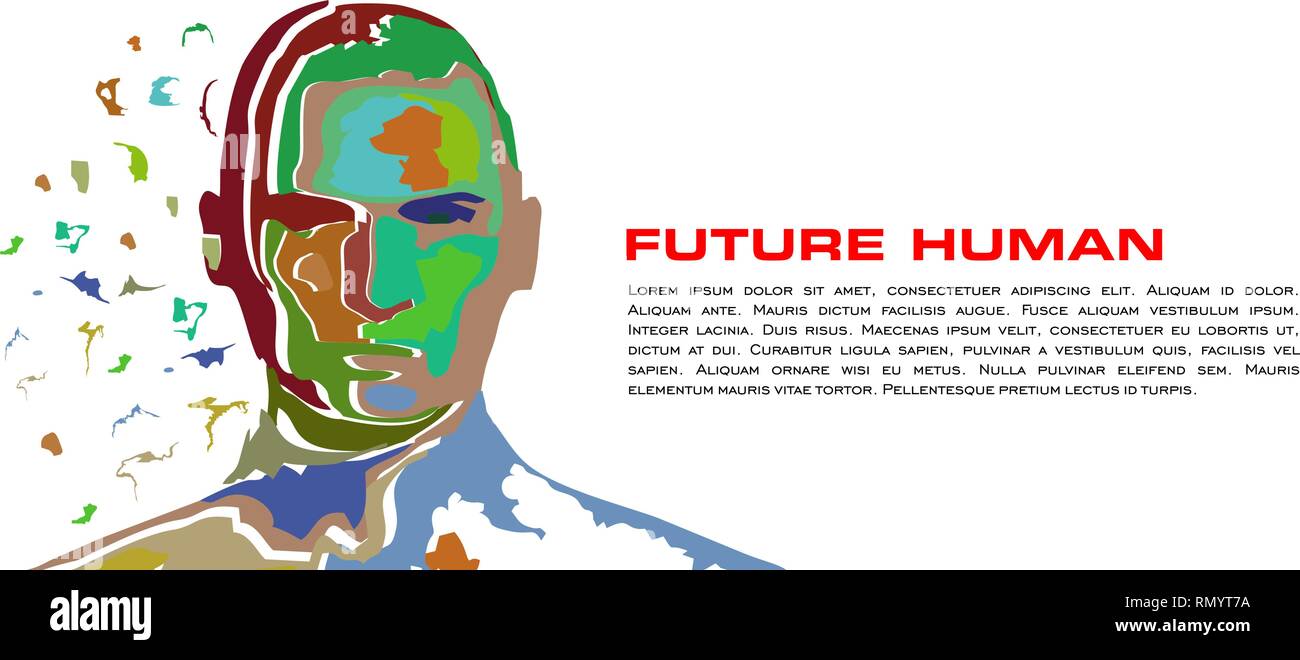 Colorful vector future human head on white Stock Vector Image & Art - Alamy