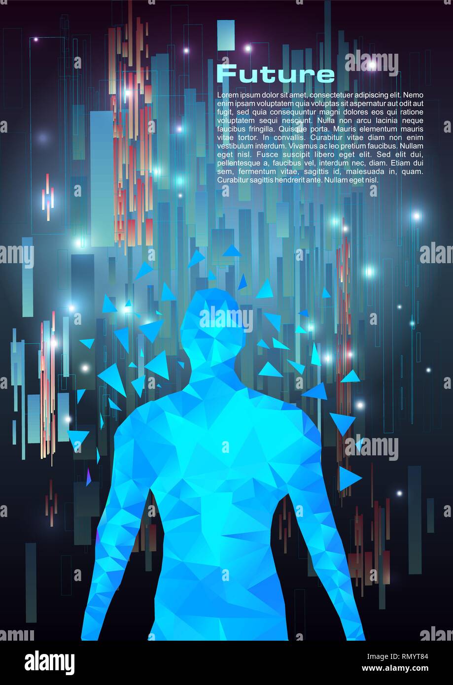 Concept human intelligence abstract blue Stock Vector Images - Alamy