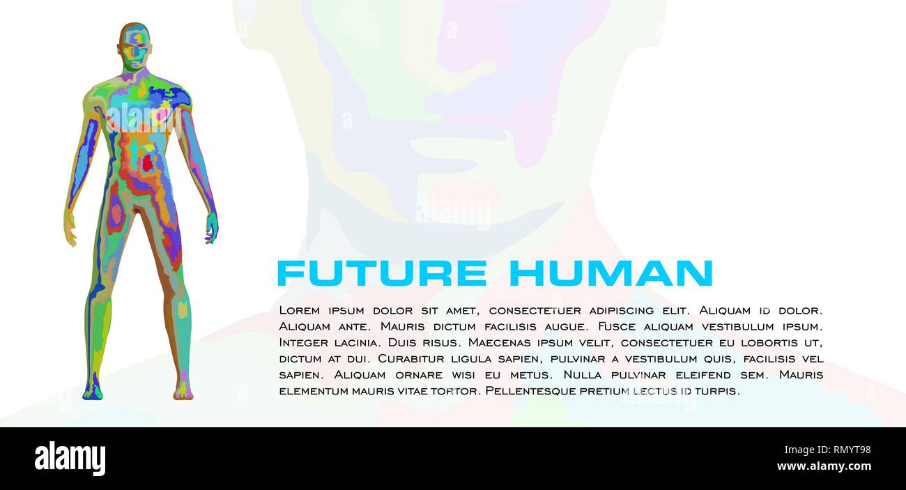 Colorful vector future human body on white Stock Vector Image & Art - Alamy