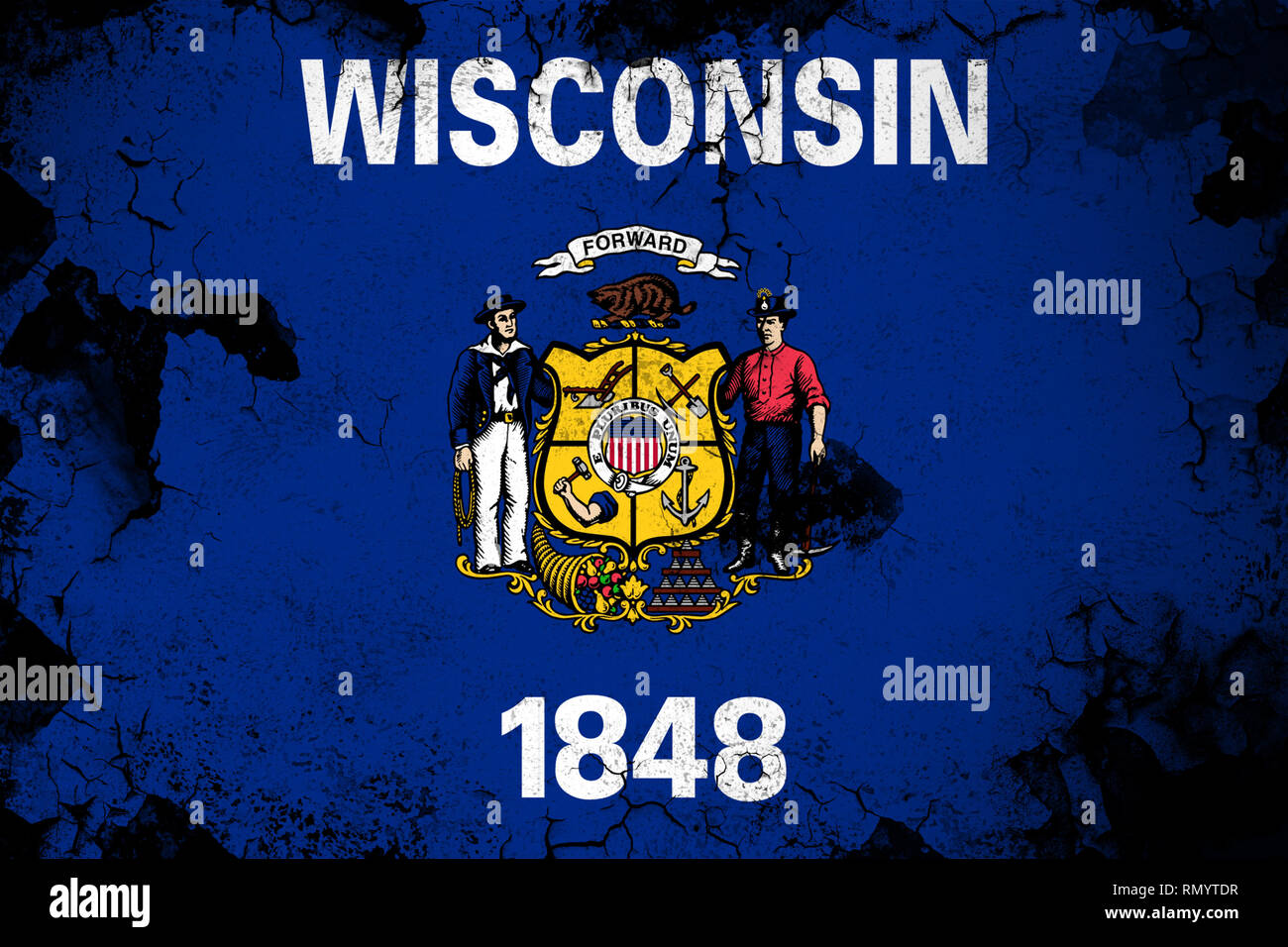 Wisconsin grunge and dirty flag illustration. Perfect for background or ...