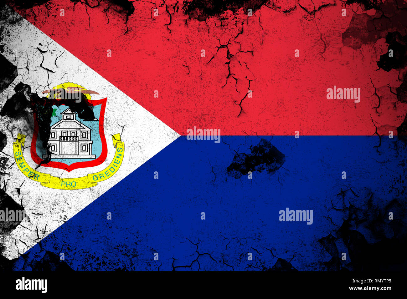 Sint maarten grunge and dirty flag illustration. Perfect for background ...