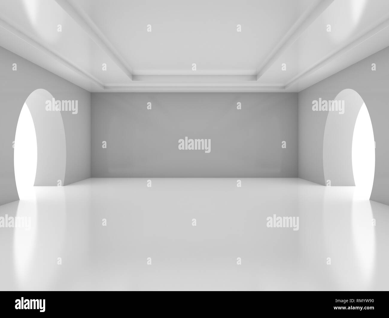 Abstract modern architecture background, empty open space interior. 3D ...