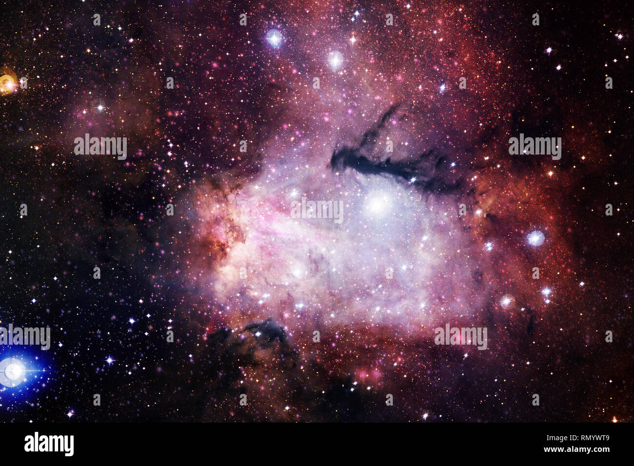 Universe scene with stars and galaxies in deep space showing the beauty ...