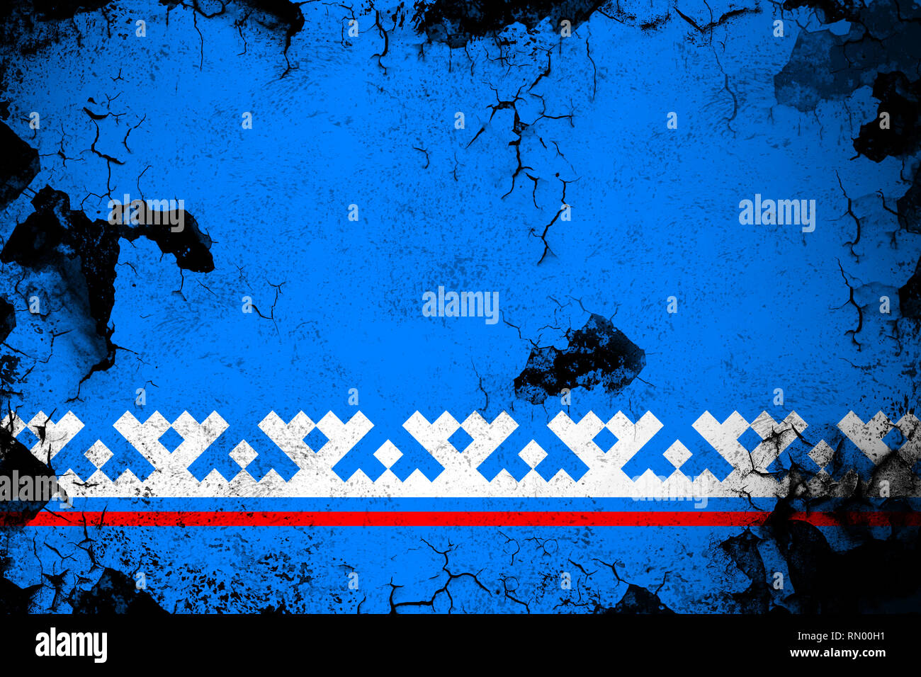 Yamal-Nenets Autonomous District grunge and dirty flag illustration ...