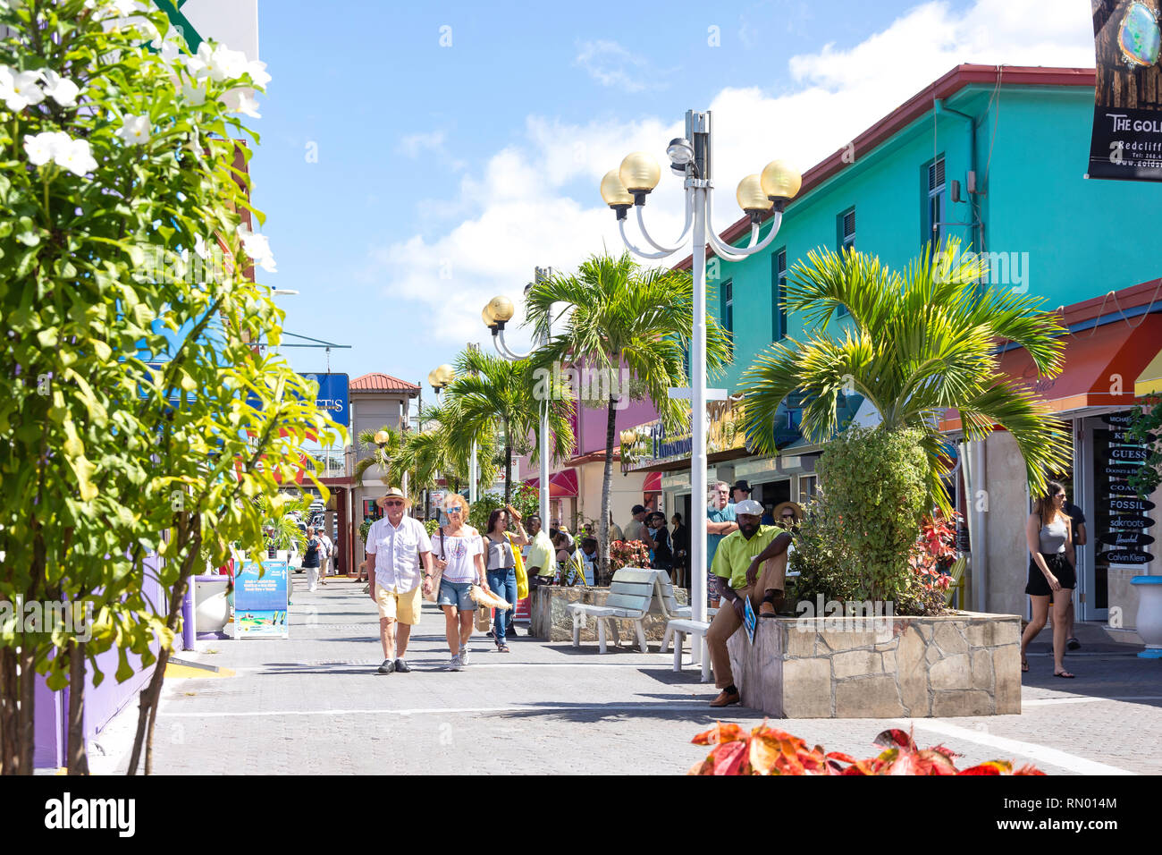 Heritage Quay open-air shopping centre, St John’s, Antigua, Antigua and ...