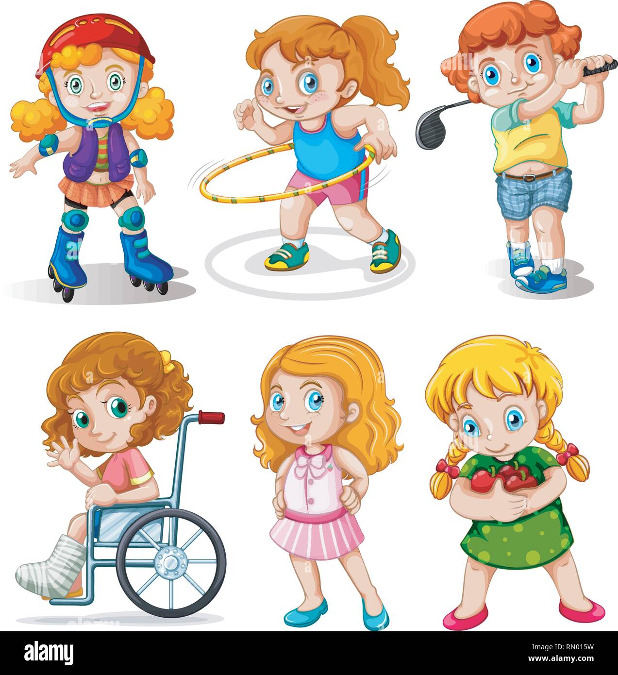 Set of chubby kids character illustration Stock Vector Image & Art - Alamy
