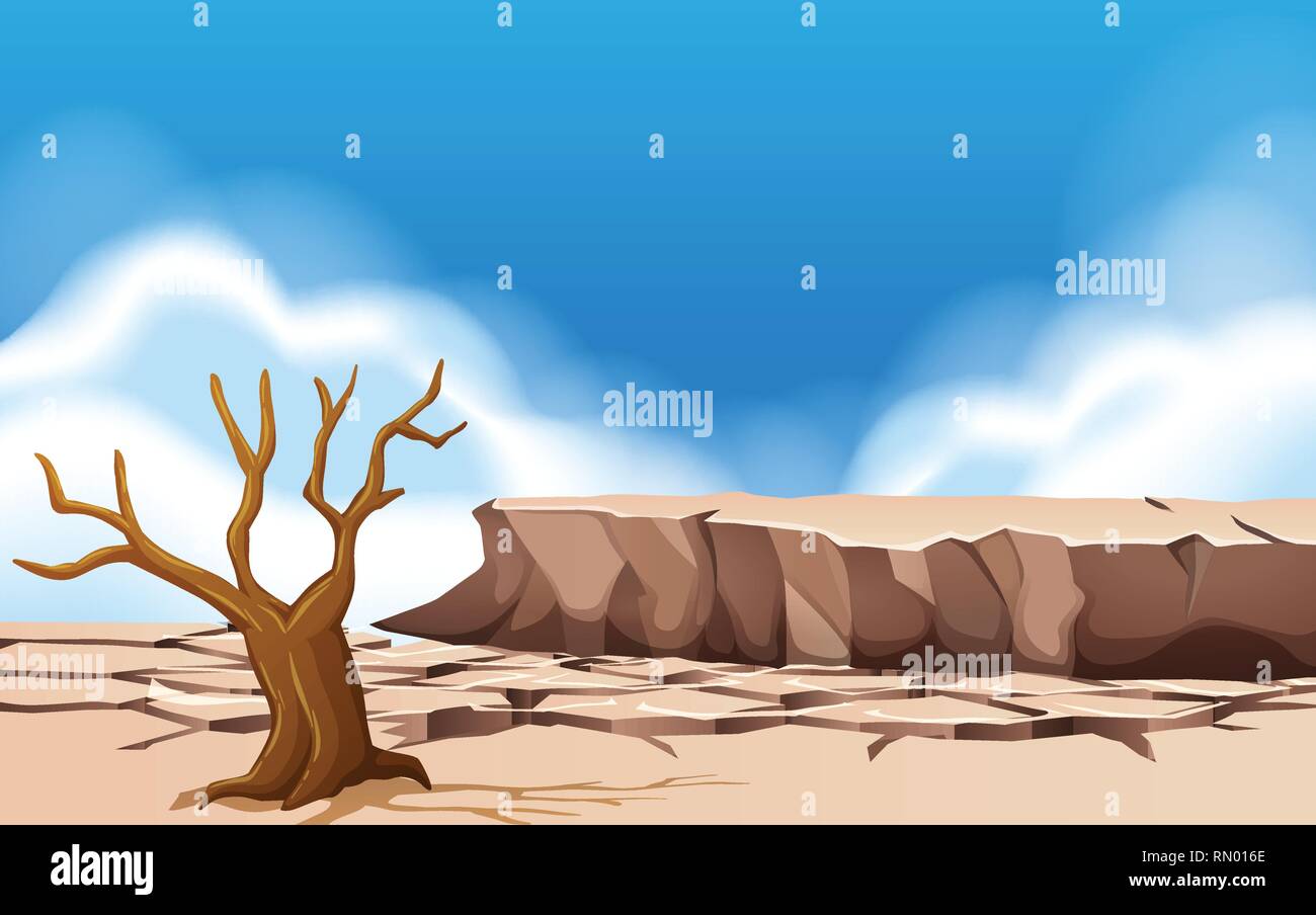 A droughty land day time illustration Stock Vector Image & Art - Alamy