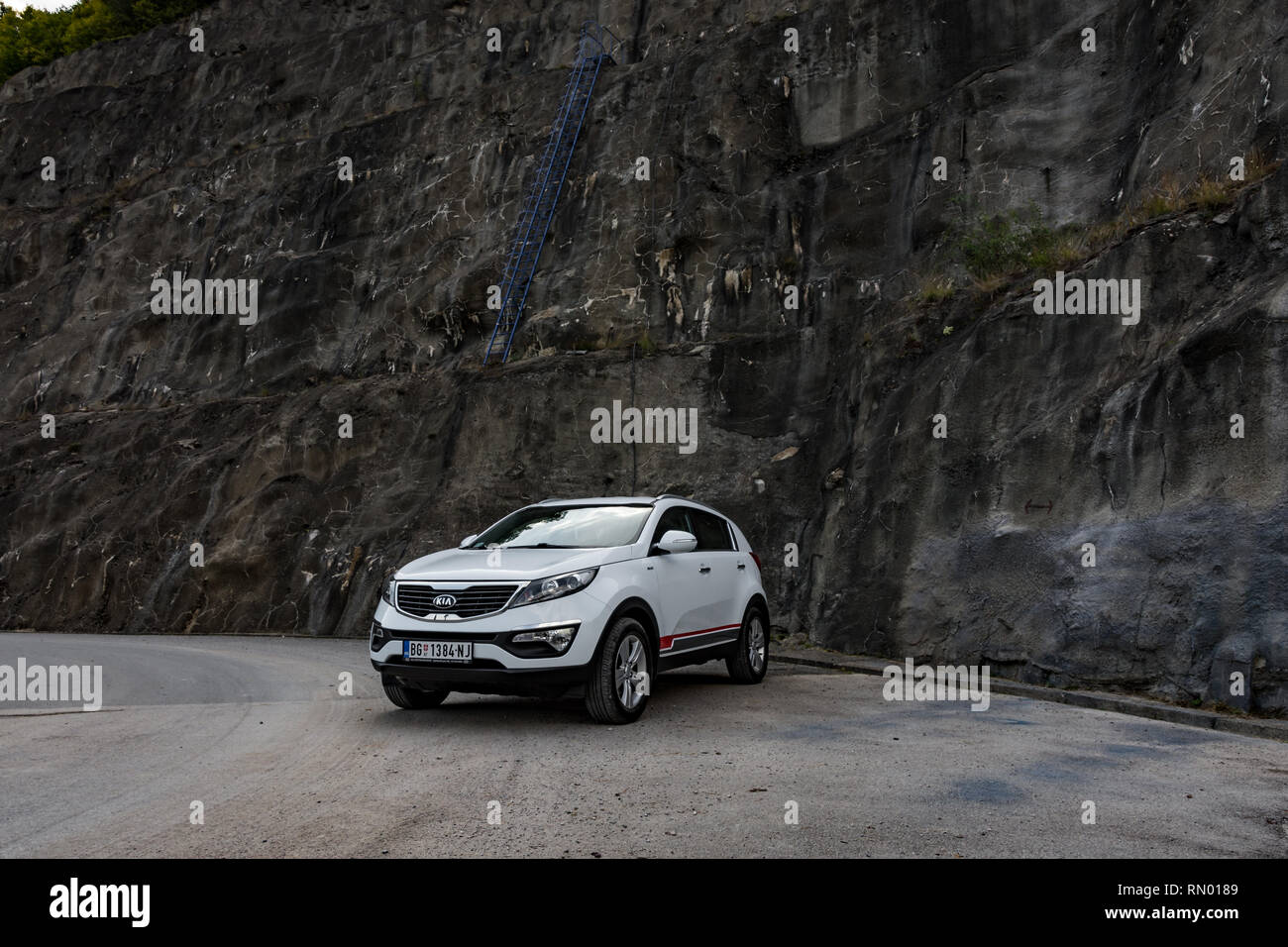 Car wheels on a gravel road hi-res stock photography and images - Alamy