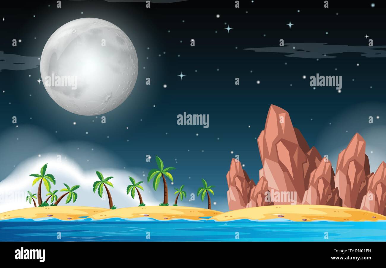 A deserted island scene illustration Stock Vector Image & Art - Alamy