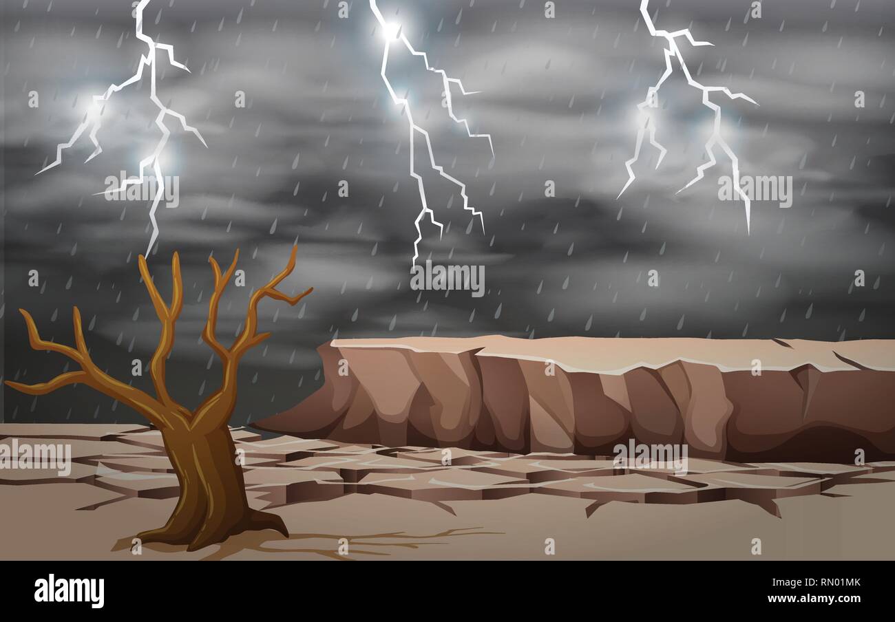 Drought land dry tree Stock Vector Images - Alamy