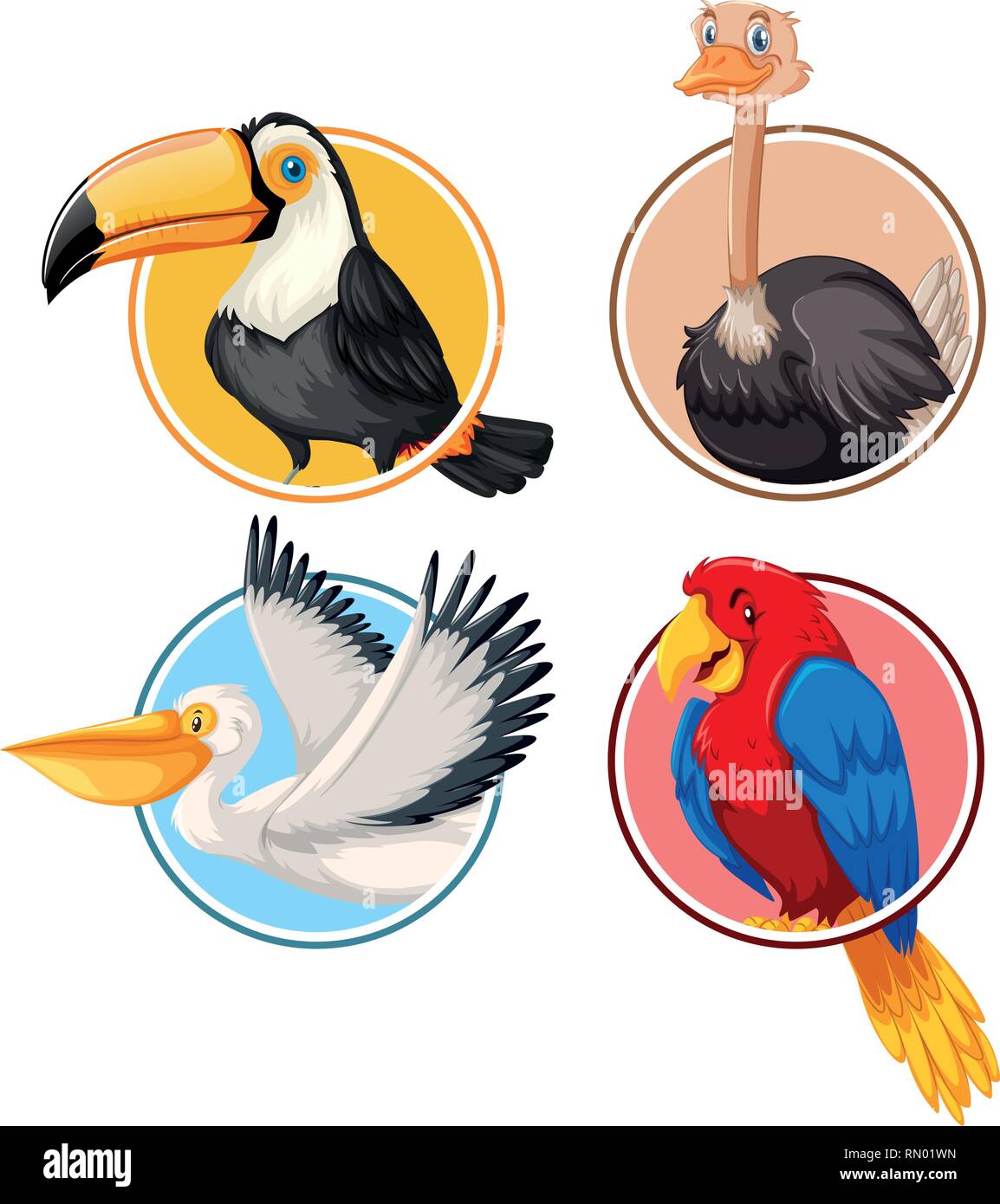 Set of bird in circle illustration Stock Vector Image & Art - Alamy
