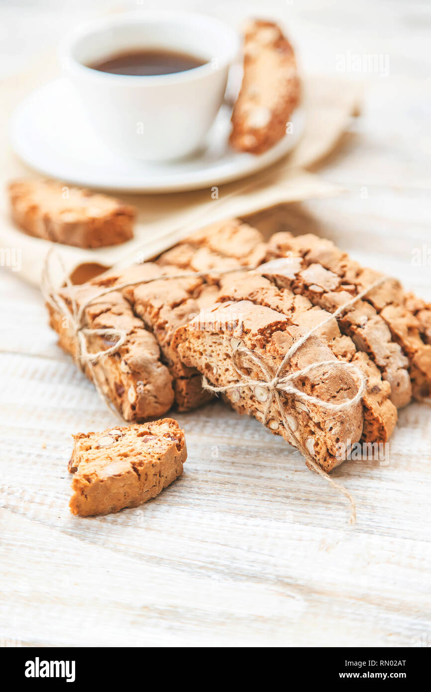 Biscotti on a light background. Tasty breakfast. Selective focus. food ...