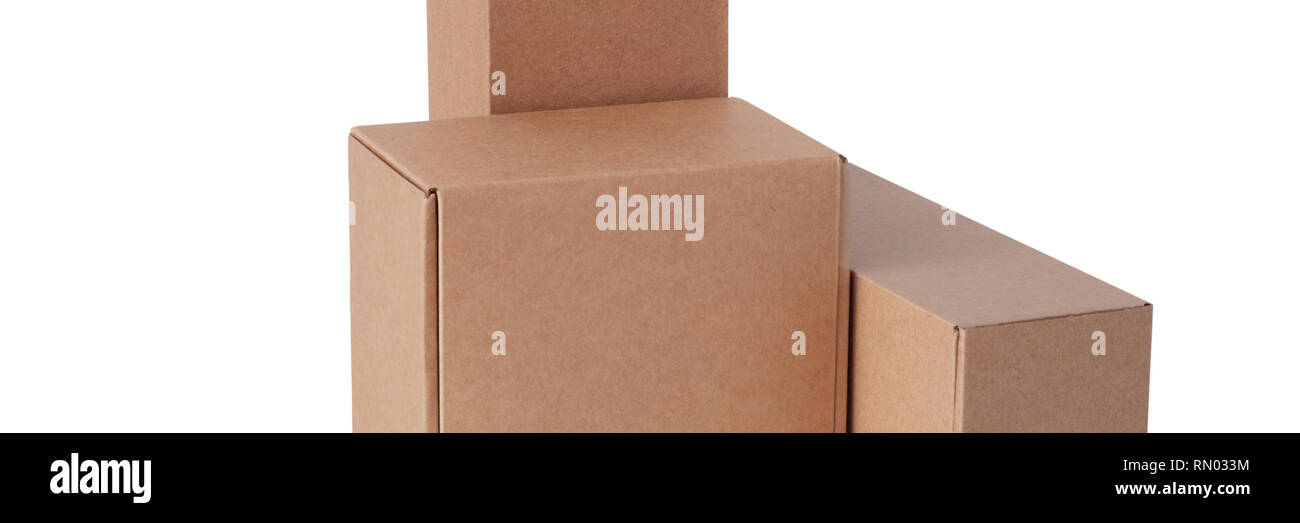 Cardboard box isolated on a white background Stock Photo - Alamy