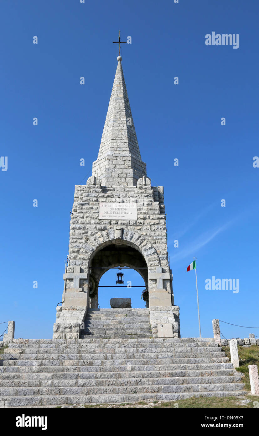 monument memorial to italian fallen soldiers at war on Mount Cimone in ...