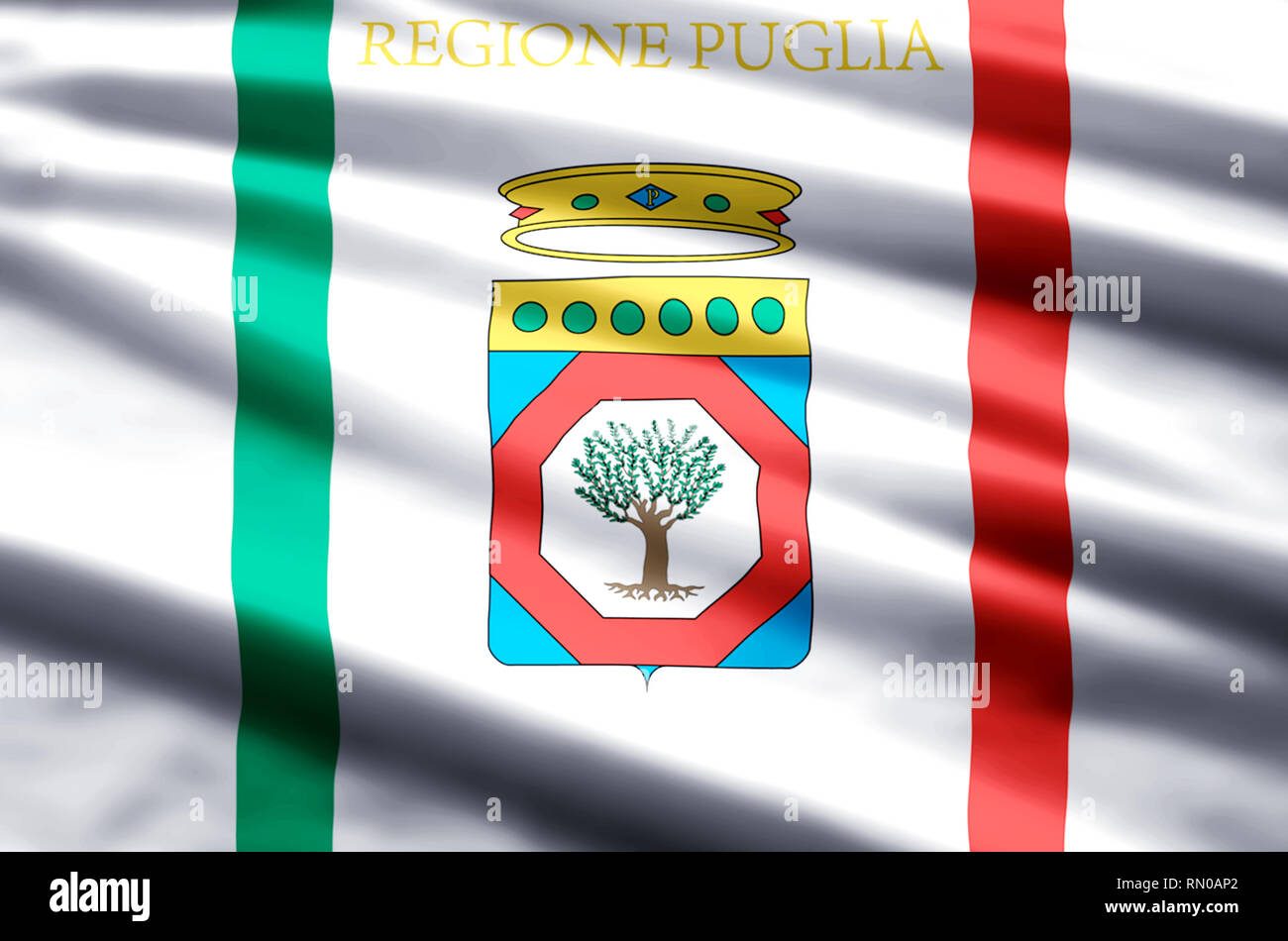 Apulia stylish waving and closeup flag illustration. Perfect for ...
