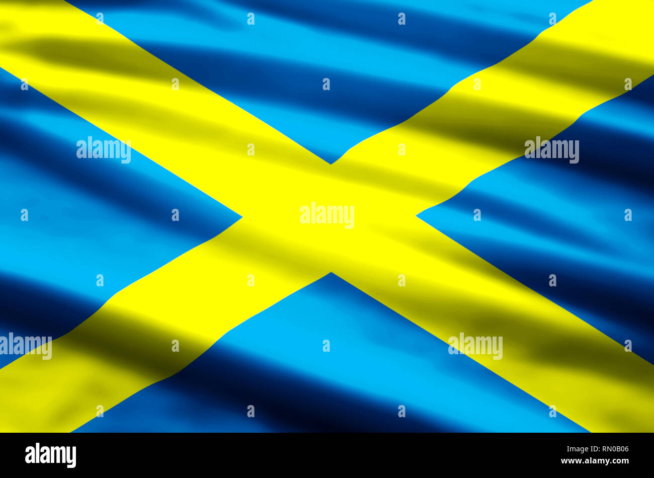 Saint Alban Cross stylish waving and closeup flag illustration. Perfect ...