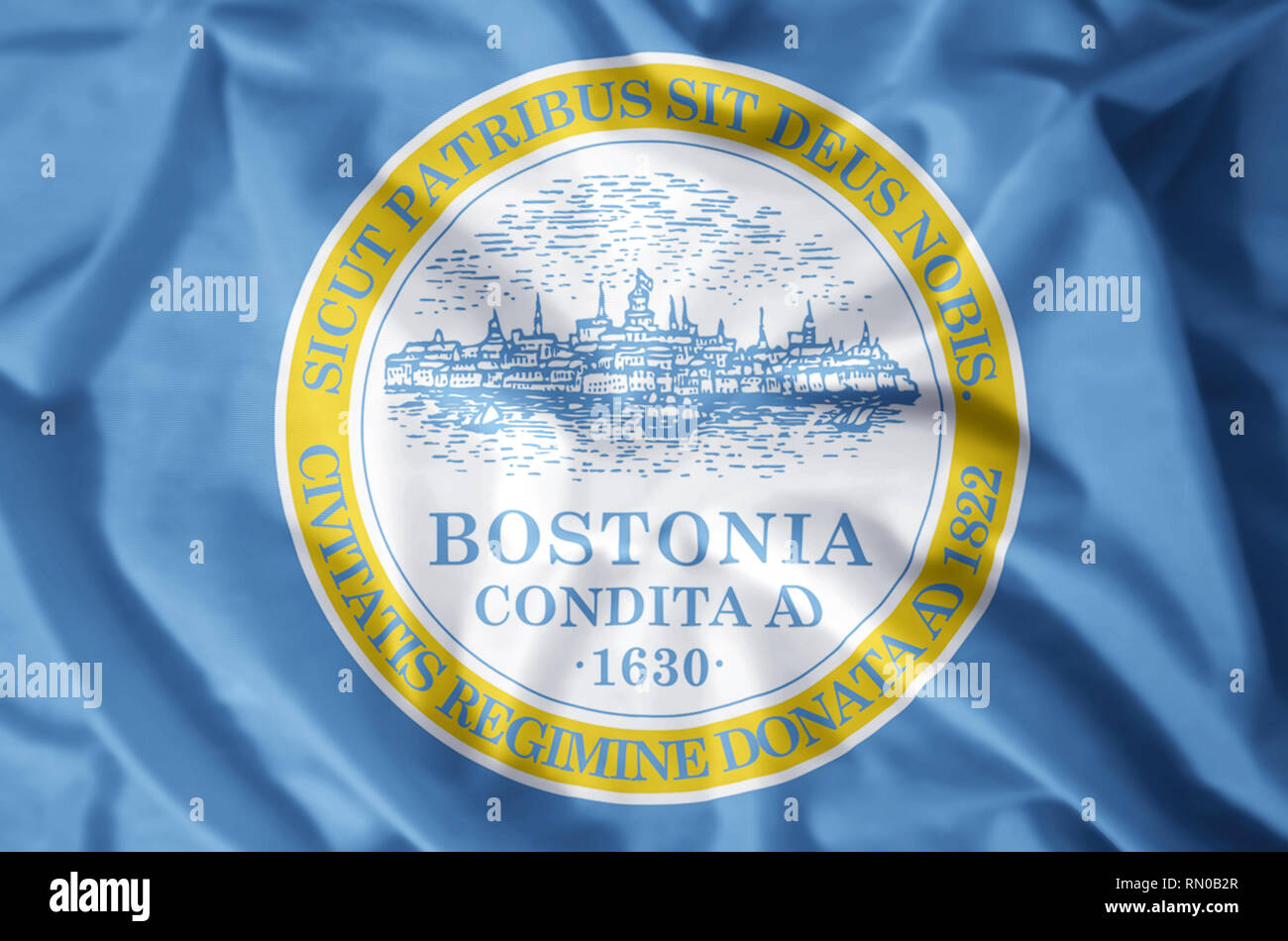 Boston stylish waving and closeup flag illustration. Perfect for ...