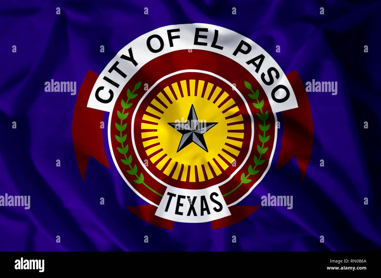 El Paso Texas stylish waving and closeup flag illustration. Perfect for ...