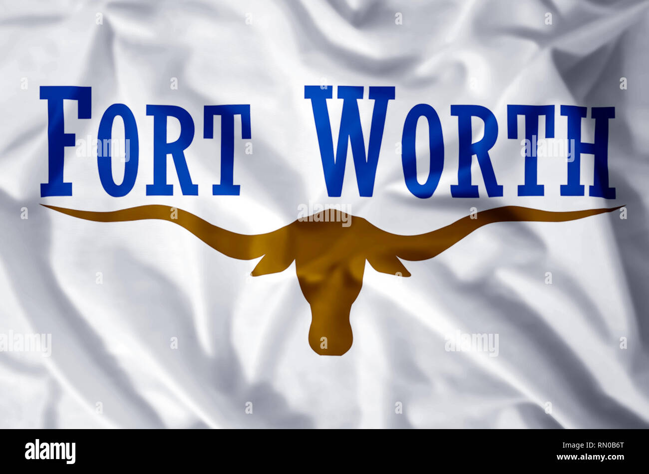 Fort Worth Texas stylish waving and closeup flag illustration. Perfect ...