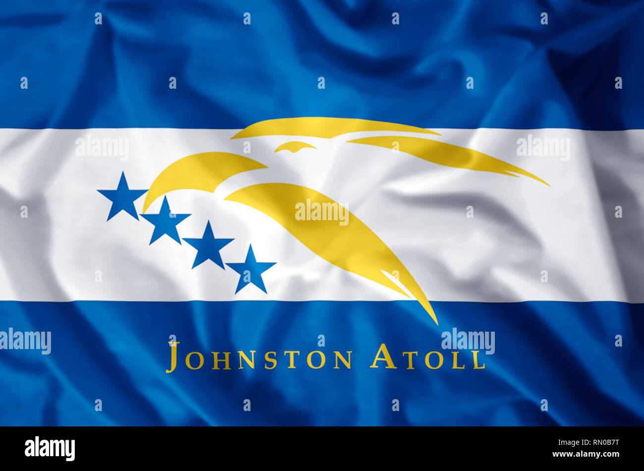 Johnston Atoll stylish waving and closeup flag illustration. Perfect ...