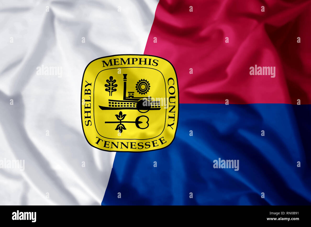 Memphis Tennessee stylish waving and closeup flag illustration. Perfect ...