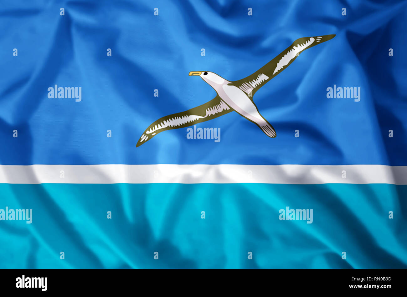 Midway Islands stylish waving and closeup flag illustration. Perfect ...