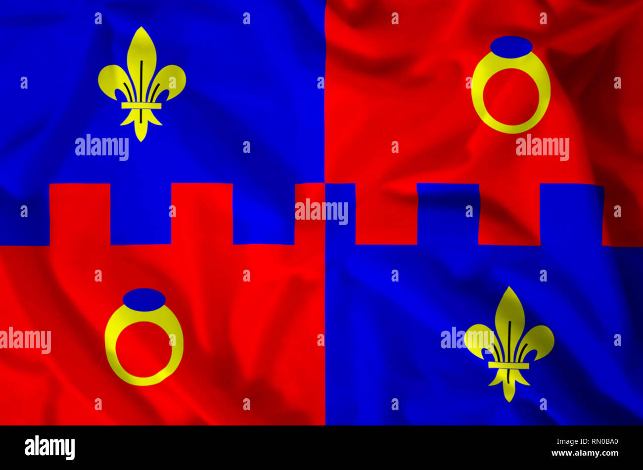 Montgomery County stylish waving and closeup flag illustration. Perfect ...