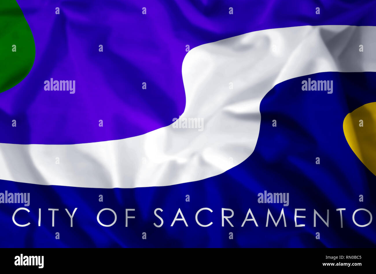 Sacramento stylish waving and closeup flag illustration. Perfect for ...