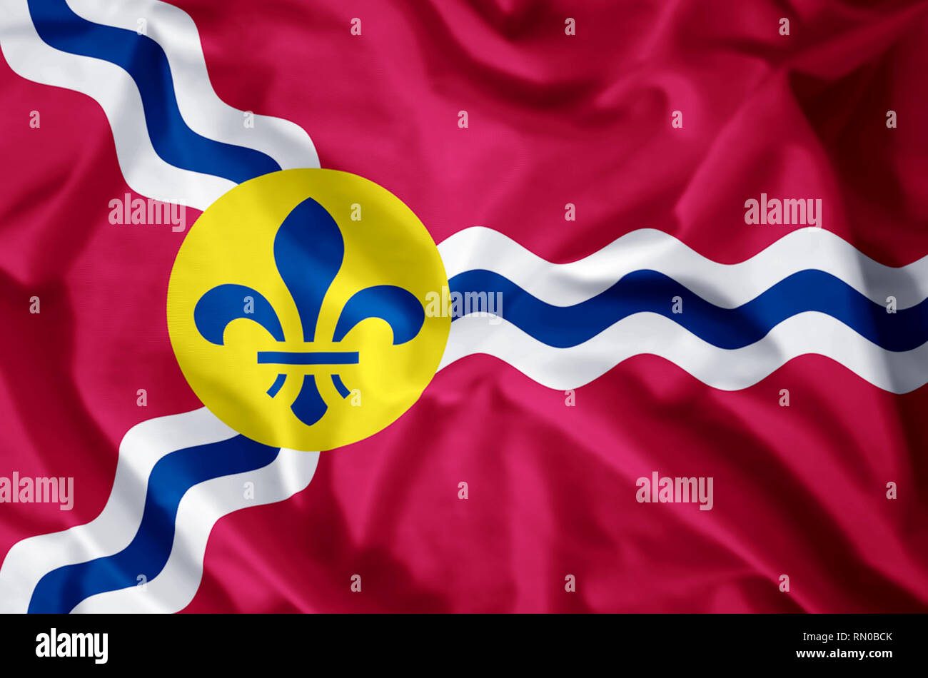 St. Louis Missouri stylish waving and closeup flag illustration ...