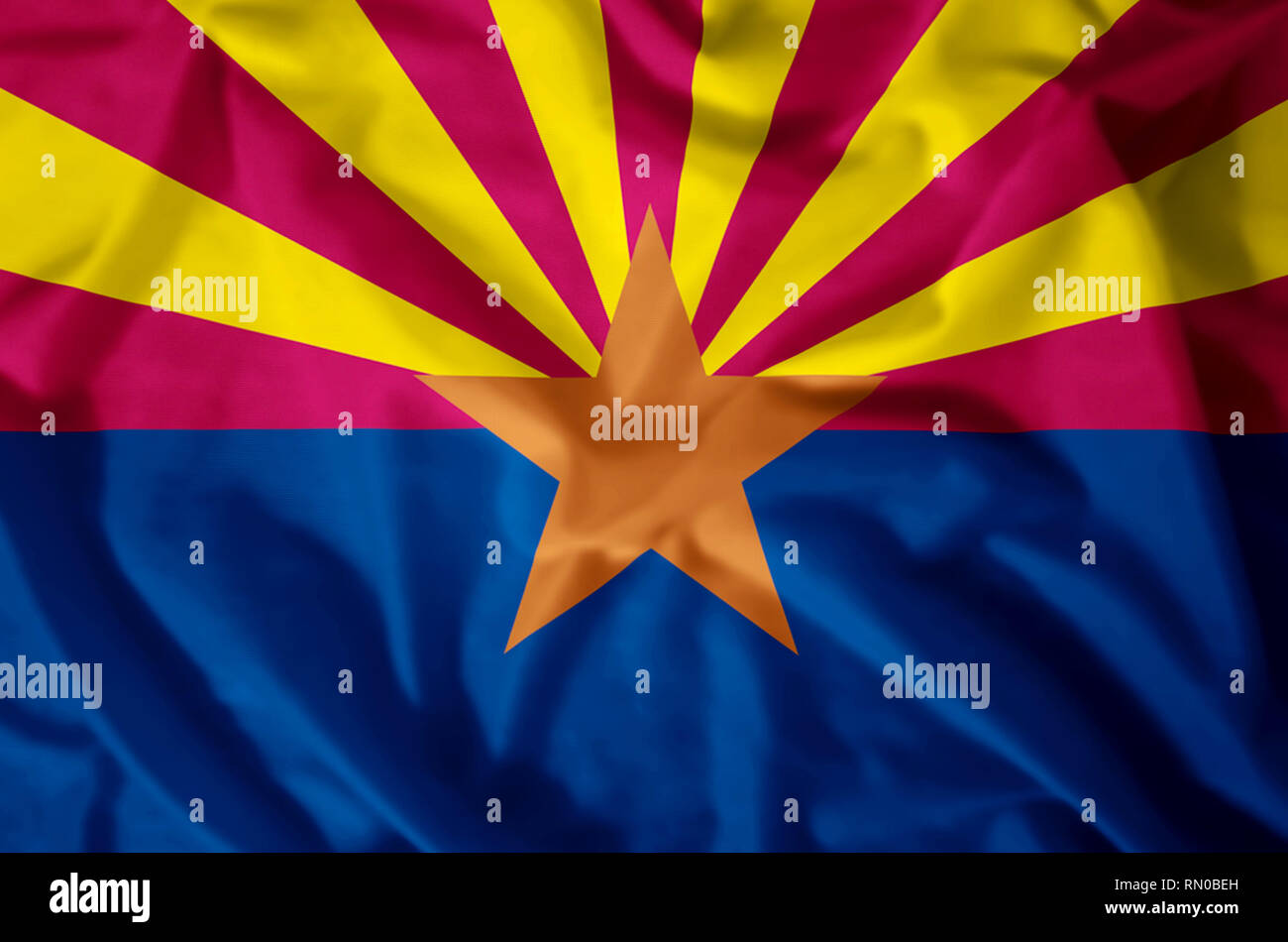 Arizona stylish waving and closeup flag illustration. Perfect for ...