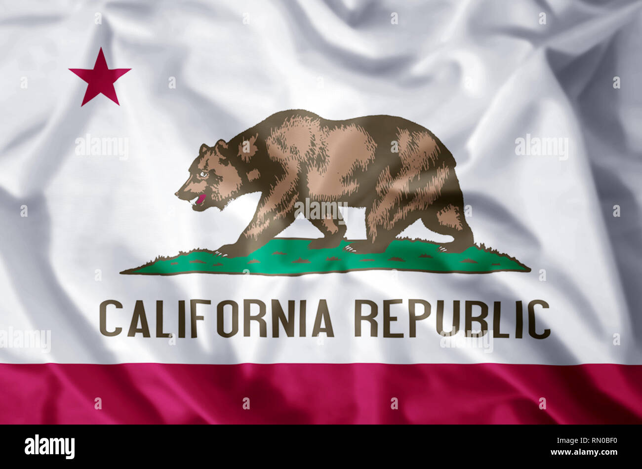 California stylish waving and closeup flag illustration. Perfect for ...