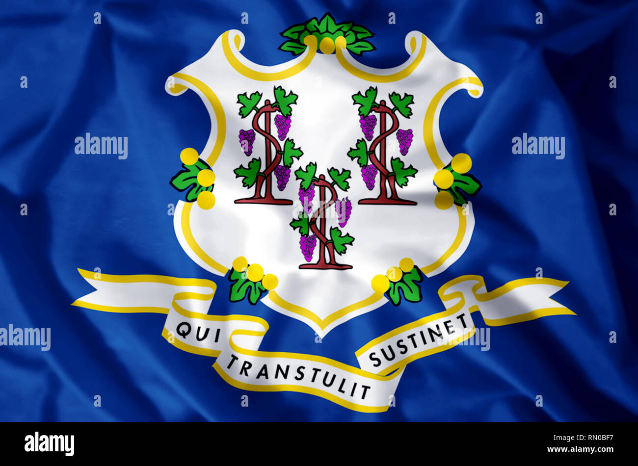 Connecticut stylish waving and closeup flag illustration. Perfect for ...