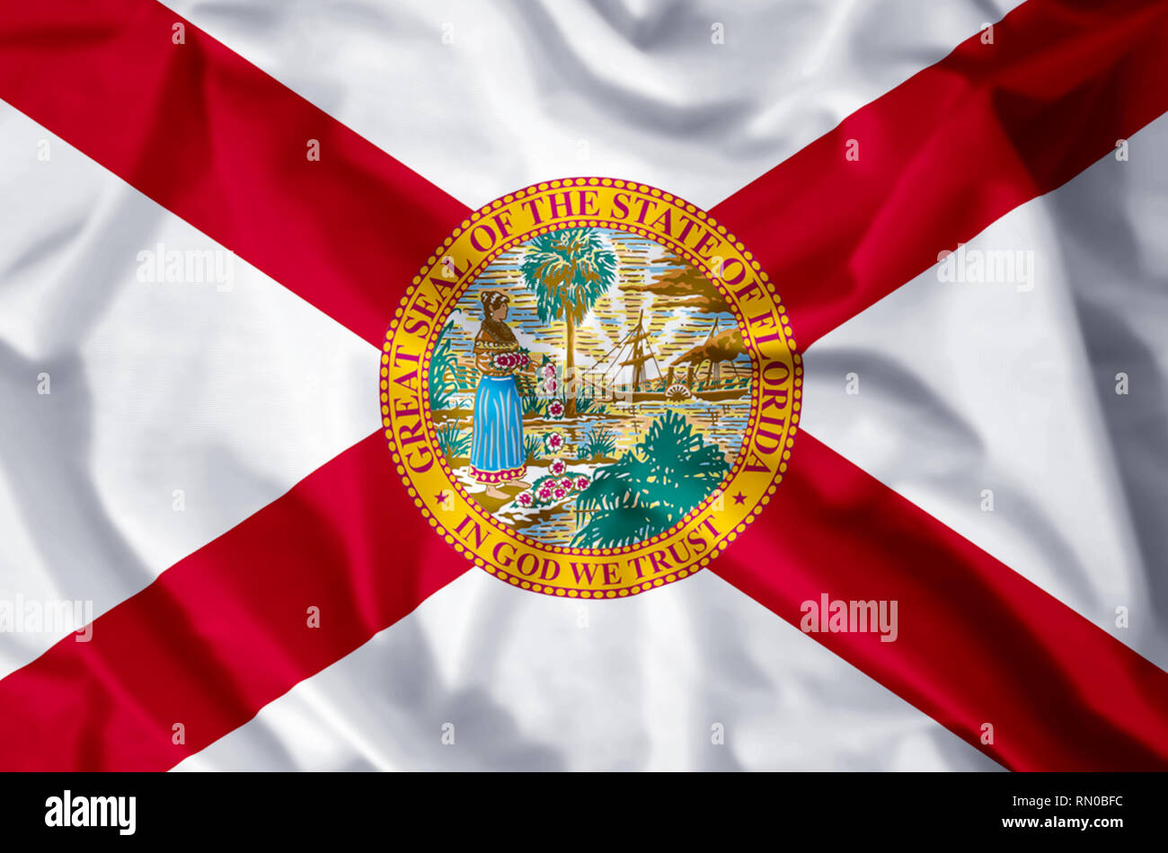 Florida stylish waving and closeup flag illustration. Perfect for ...
