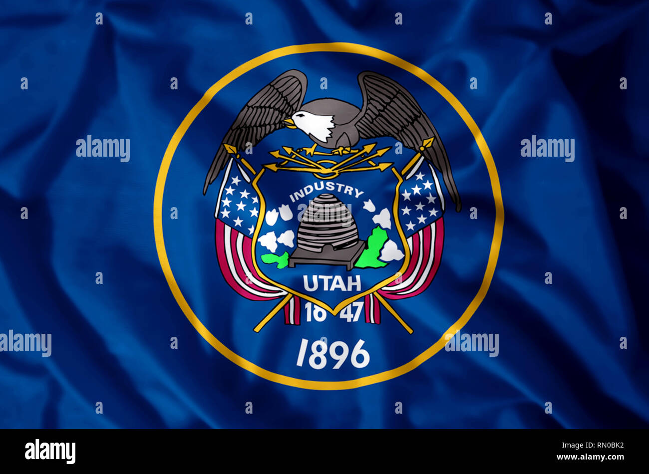 Utah stylish waving and closeup flag illustration. Perfect for ...