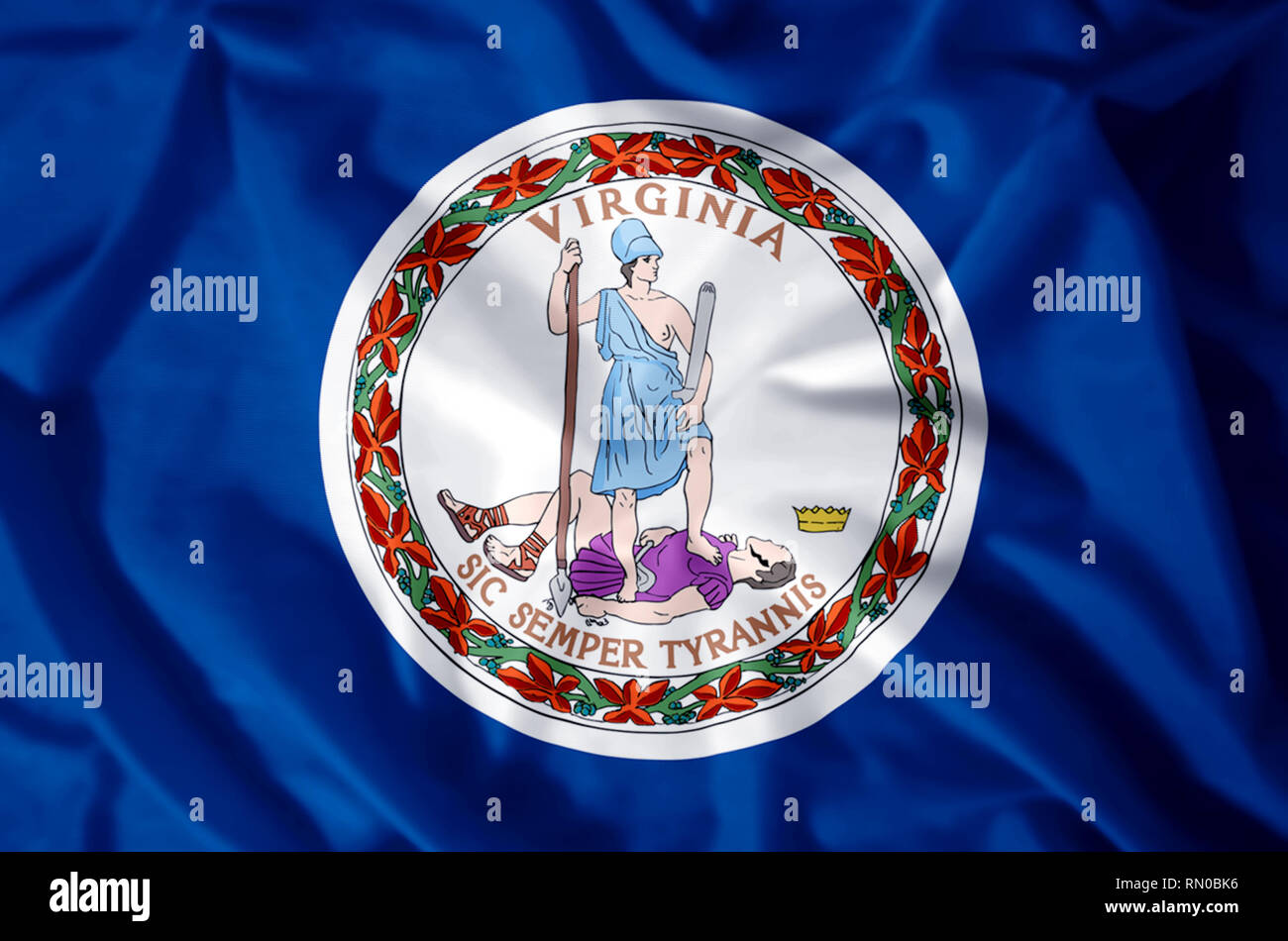 Virginia stylish waving and closeup flag illustration. Perfect for ...