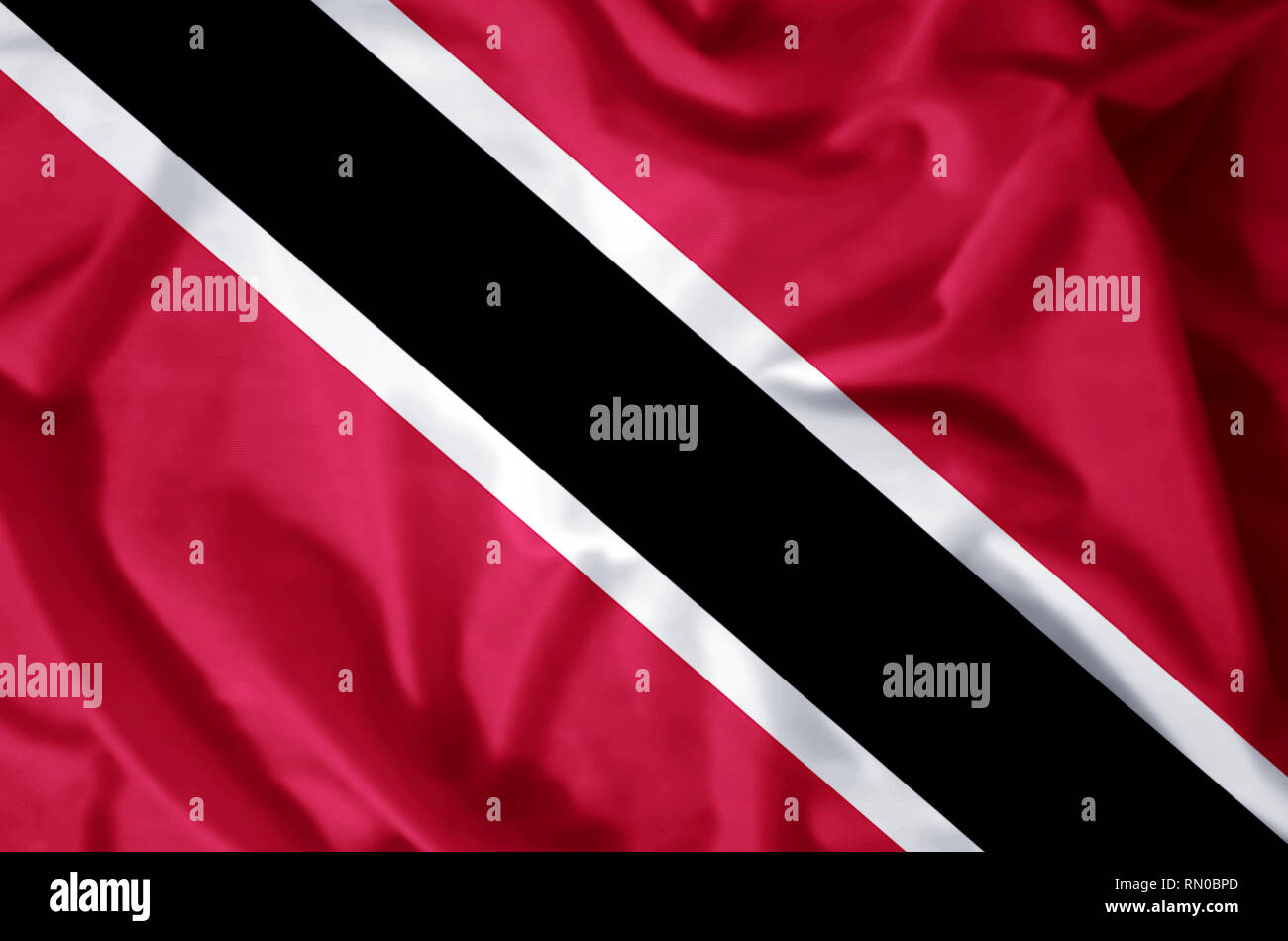 Trinidad and tobago stylish waving and closeup flag illustration ...