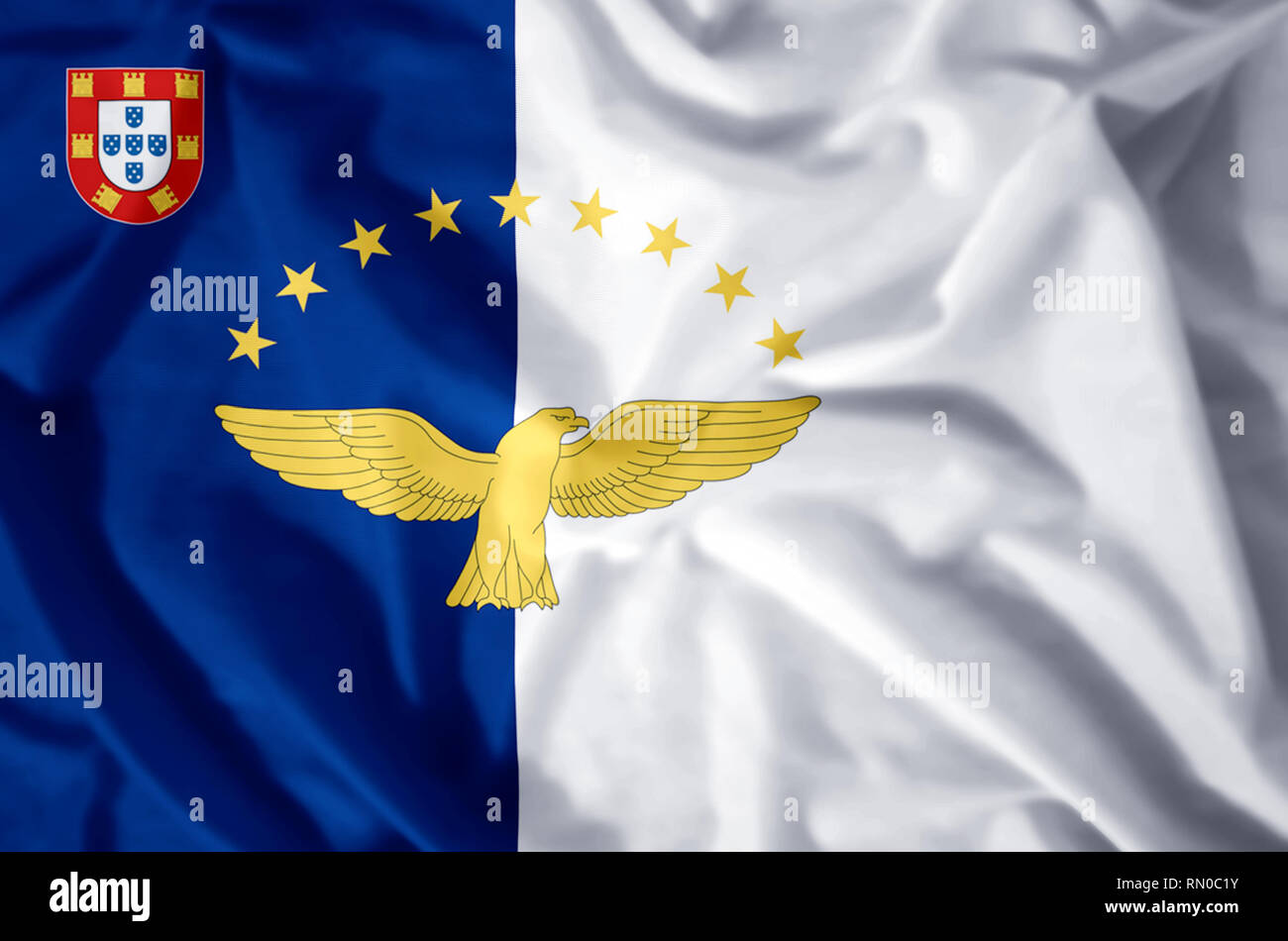 Azores stylish waving and closeup flag illustration. Perfect for ...