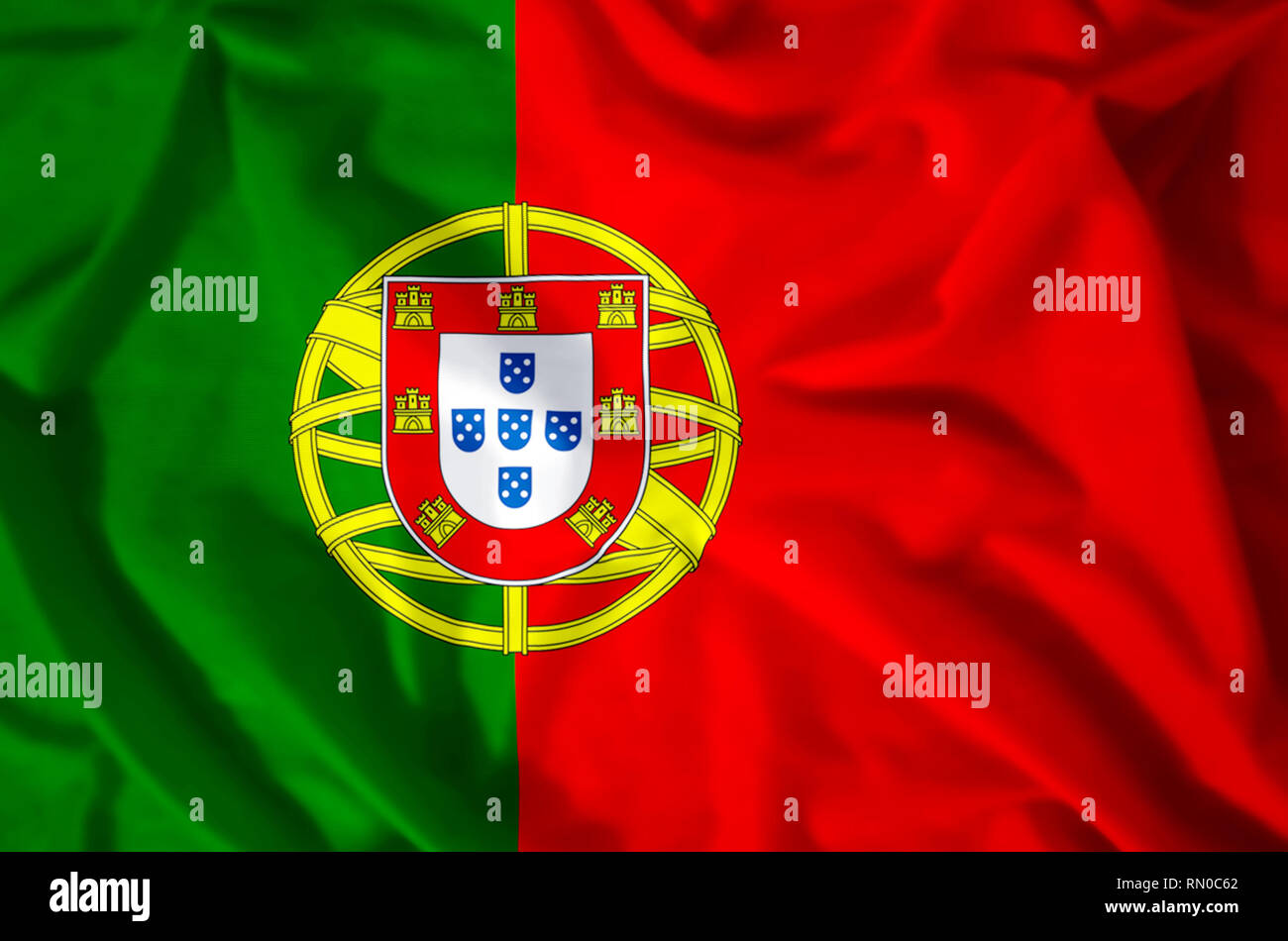 Portugal stylish waving and closeup flag illustration. Perfect for ...