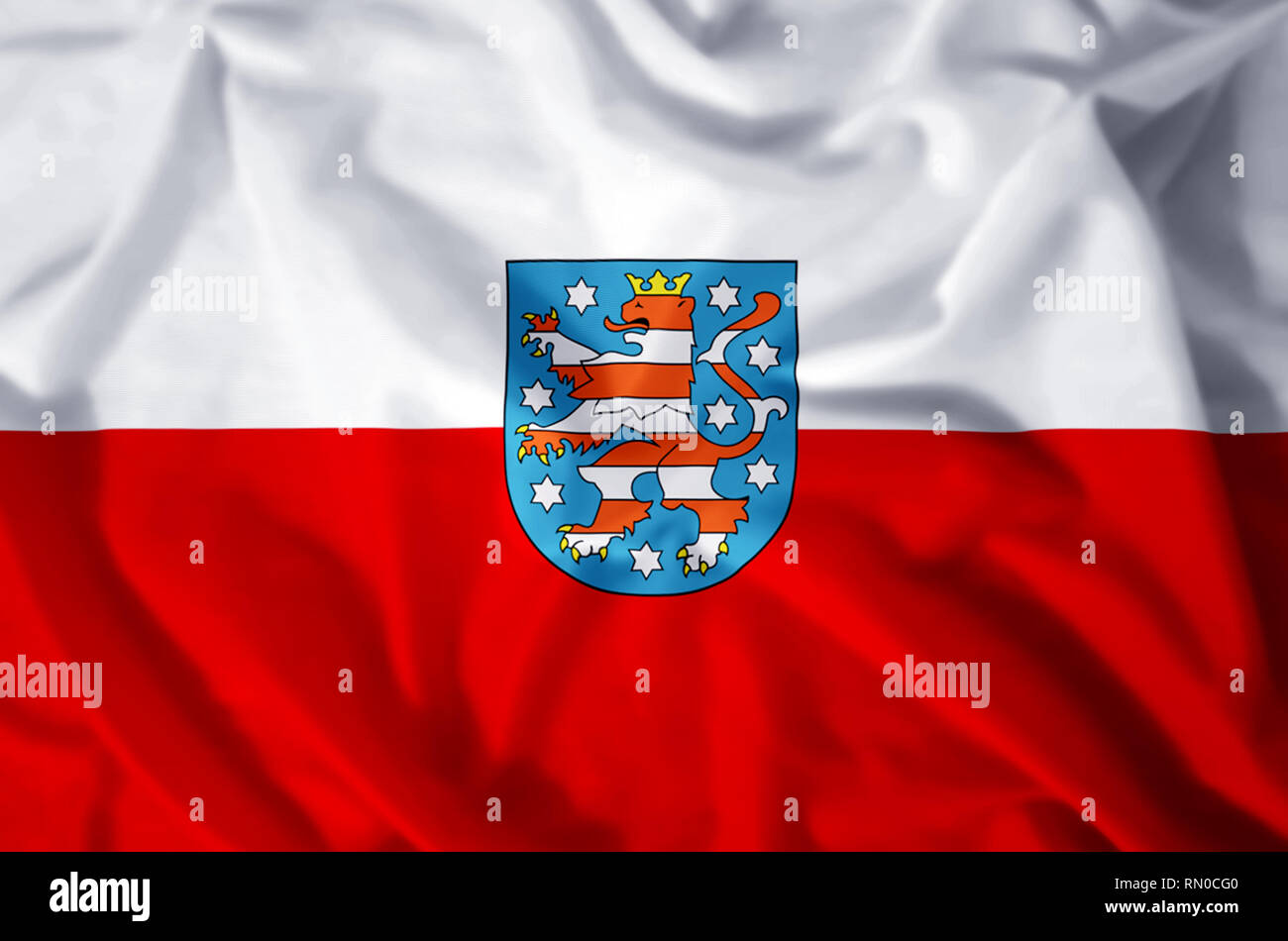 Thuringia stylish waving and closeup flag illustration. Perfect for ...