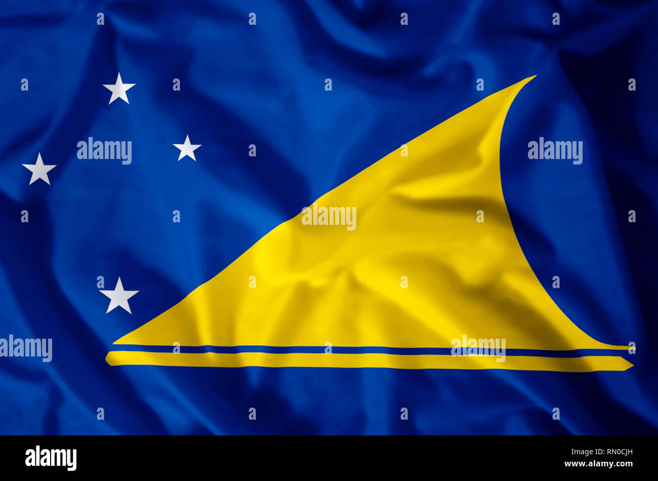 Tokelau stylish waving and closeup flag illustration. Perfect for ...