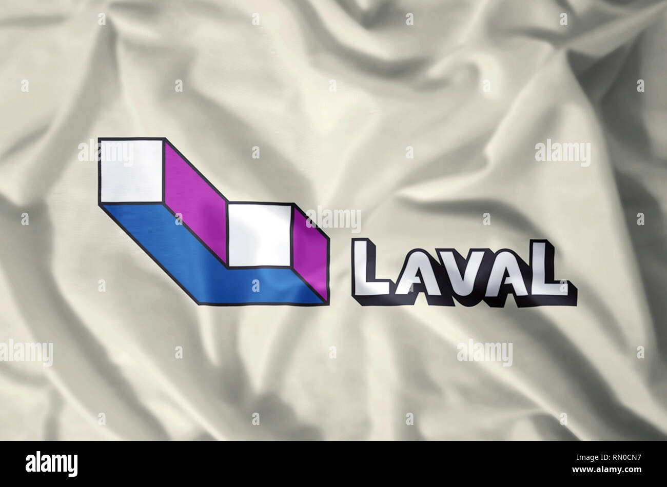 Laval Quebec stylish waving and closeup flag illustration. Perfect for ...