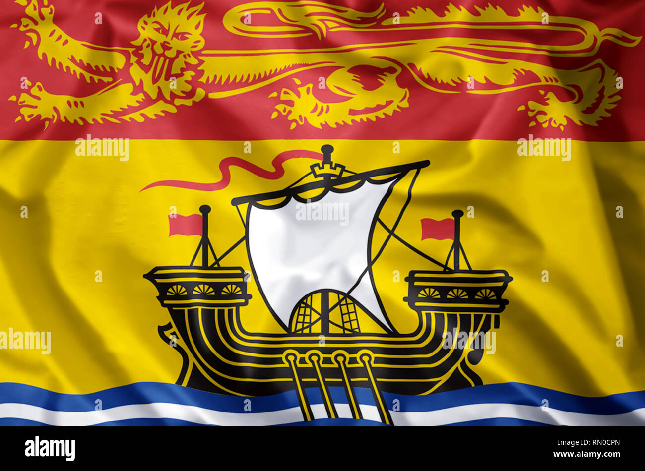 New Brunswick stylish waving and closeup flag illustration. Perfect for ...