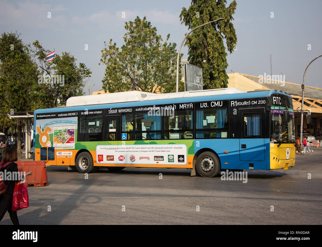 Chiangmai, Thailand - February 16 2019: BLK Bus of RTC or Chiangmai ...