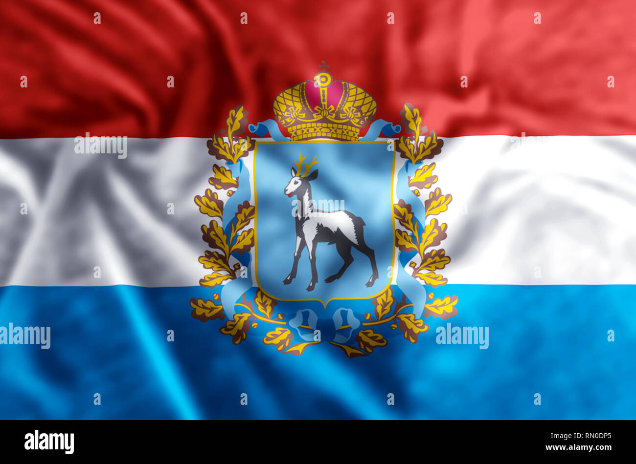 Samara stylish waving and closeup flag illustration. Perfect for ...