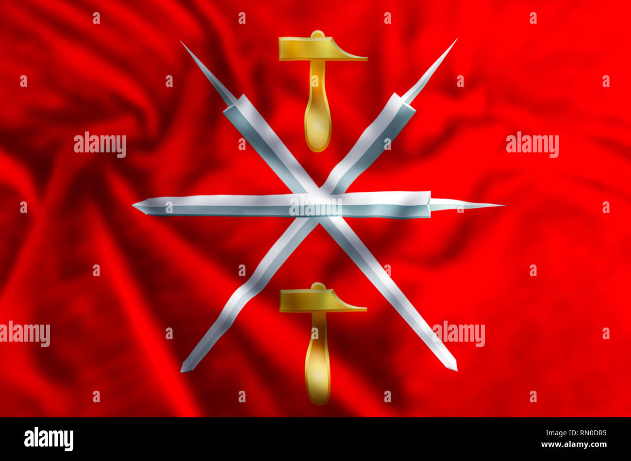 Tula stylish waving and closeup flag illustration. Perfect for ...