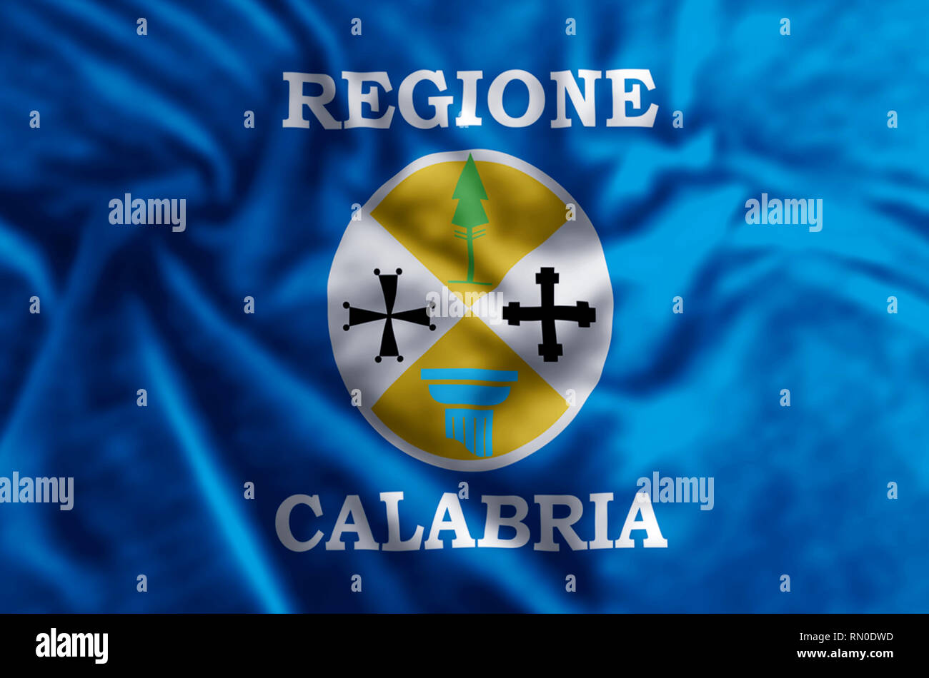 Calabria stylish waving and closeup flag illustration. Perfect for ...